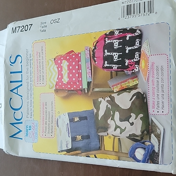 McCall's | Other | Michaels Learned To Sew Fun Backpack Patterns For ...